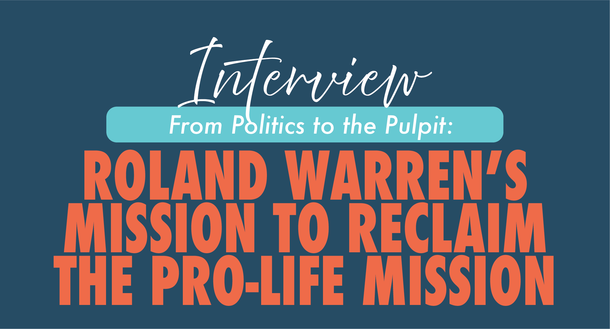 Interview on CBN's The 700 Club: Roland Warren’s Call to Reclaim the ...